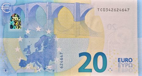 European Monetary Union new signature 20-euro note (B111t3) confirmed ...