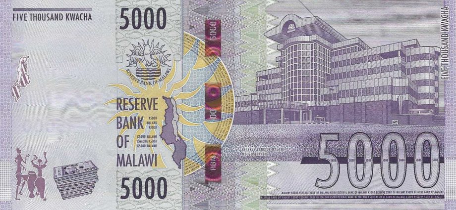Malawi new date (01.01.2022) 5,000-kwacha note (B165b) confirmed ...