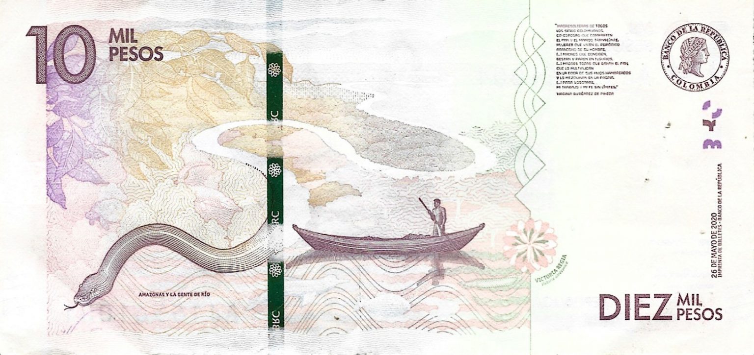 Colombia new date (26.05.2020) 10,000-peso note (B995f) confirmed ...