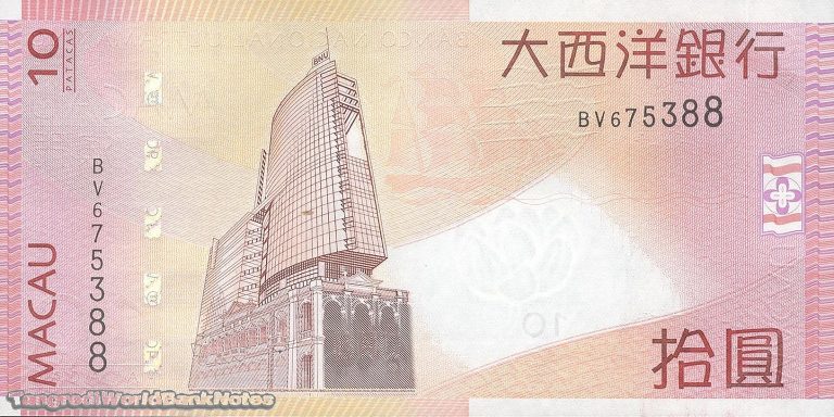 Macau (BNU) new signature 10-pataca note (B068d) confirmed – BanknoteNews