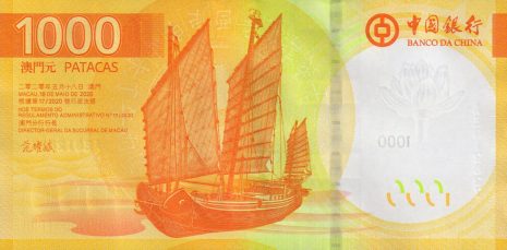 Macau (BOC) new 1,000-pataca note (B242a) confirmed – BanknoteNews