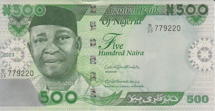 Nigeria new sig/date (2023) 500-naira note (B245b) confirmed – BanknoteNews