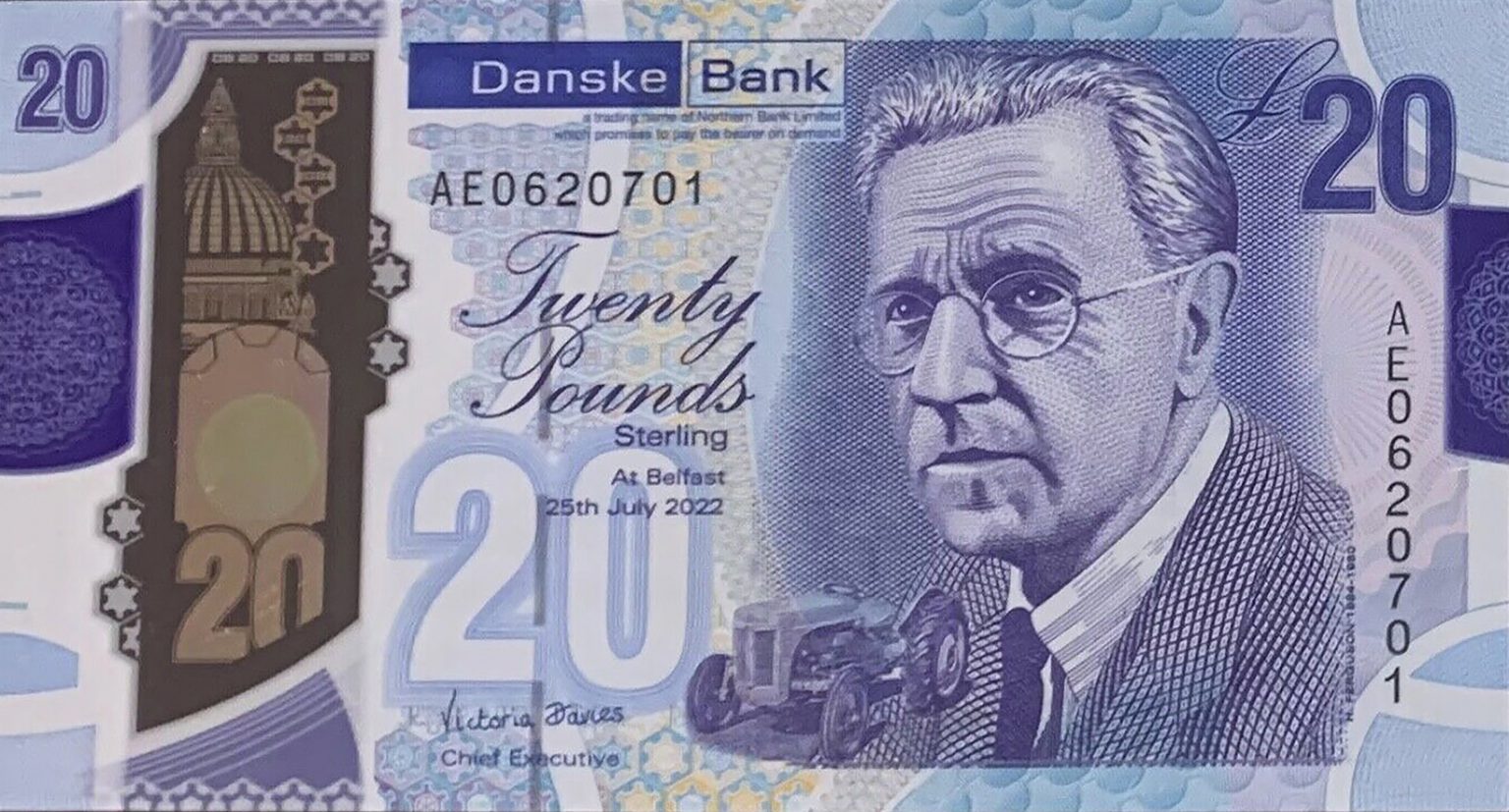 Northern Ireland (Danske Bank) new sig/date (25.07.2022) 20-pound ...