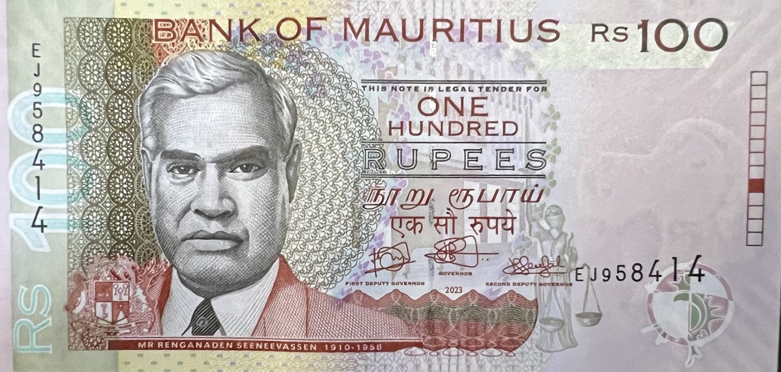 Mauritius new date (2023) 100-rupee note (B422j) confirmed – BanknoteNews