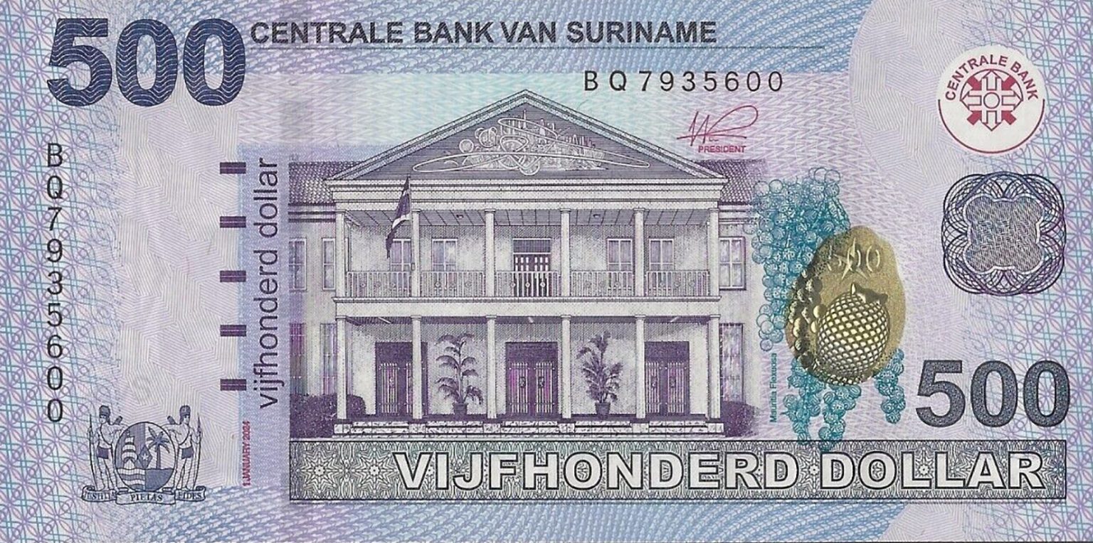 Suriname new 500-dollar note (B551a) confirmed – BanknoteNews