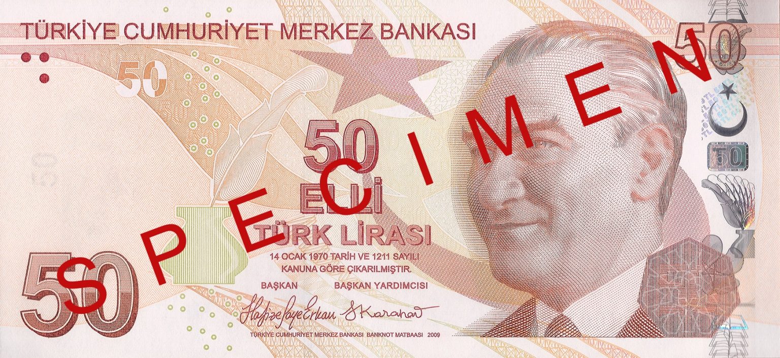 Turkey new signature 50-lira note (B303f) reported introduced 05.04. ...
