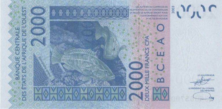 West African States (Niger) new sig/date (2023) 2,000-franc note ...