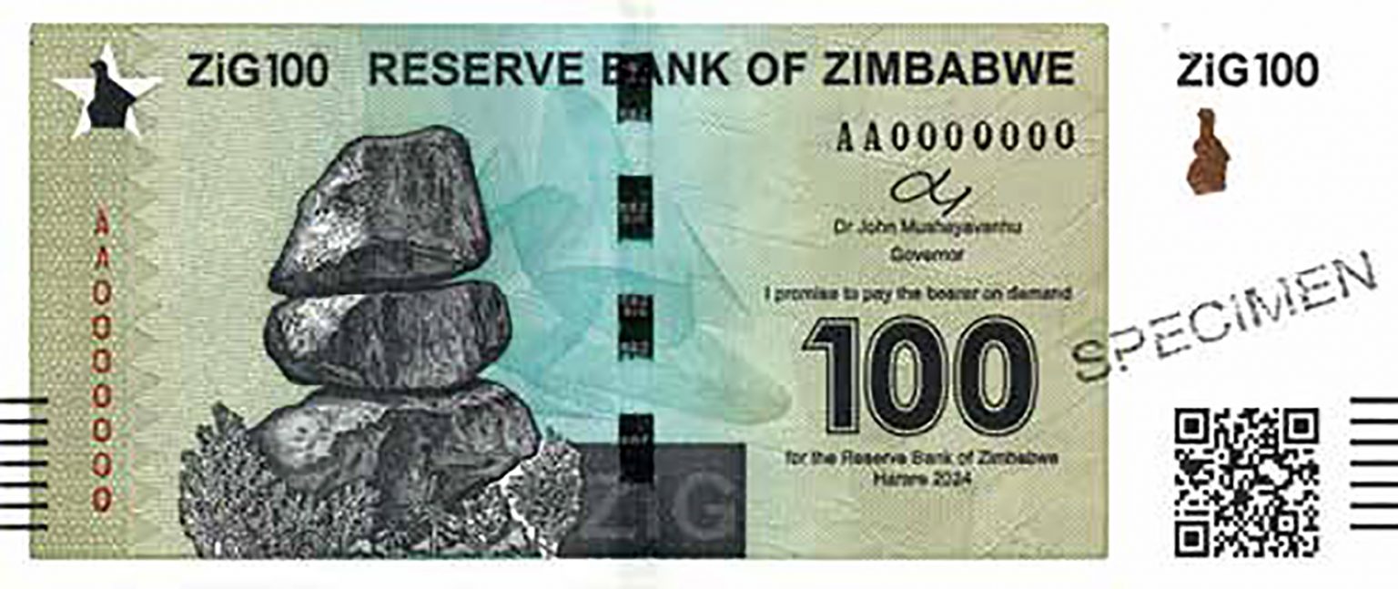 Zimbabwe new 100-zig note (B204) reported for introduction 30.04.2024 ...