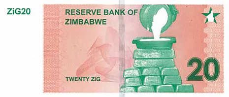 Zimbabwe new 20-zig note (B202) reported for introduction 30.04.2024 ...