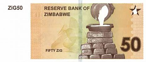 Zimbabwe new 50-zig note (B203) reported for introduction 30.04.2024 ...