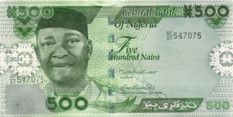 Nigeria new signature 500-naira note (B245e) confirmed – BanknoteNews