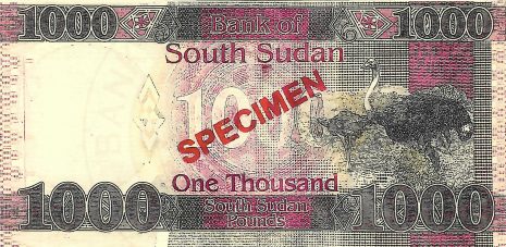 South Sudan new 1,000-pound note (B118a) note reportedly introduced on ...
