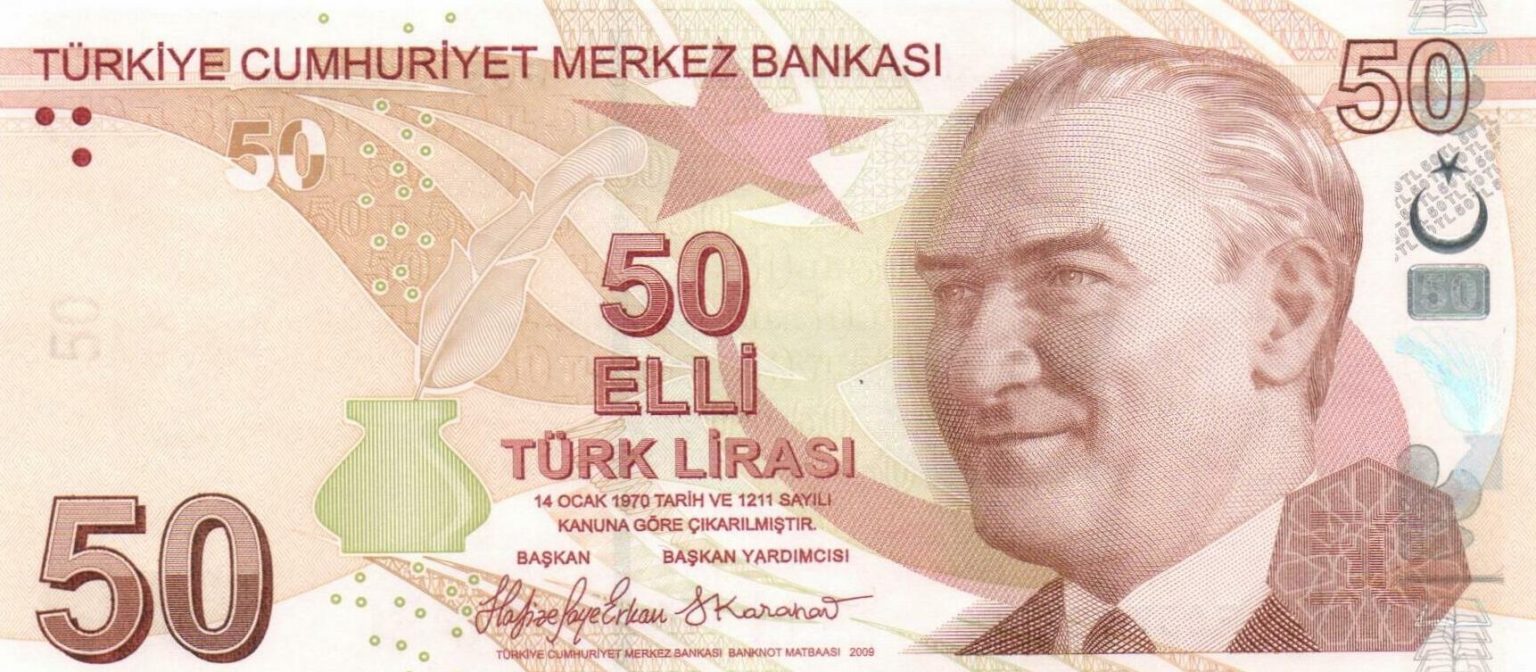 Turkey new signature 50-lira note (B303f) confirmed introduced 05.04. ...