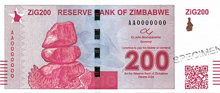 Zimbabwe to hold off on issuing new 50- and 200-zig (B203 and B205 ...
