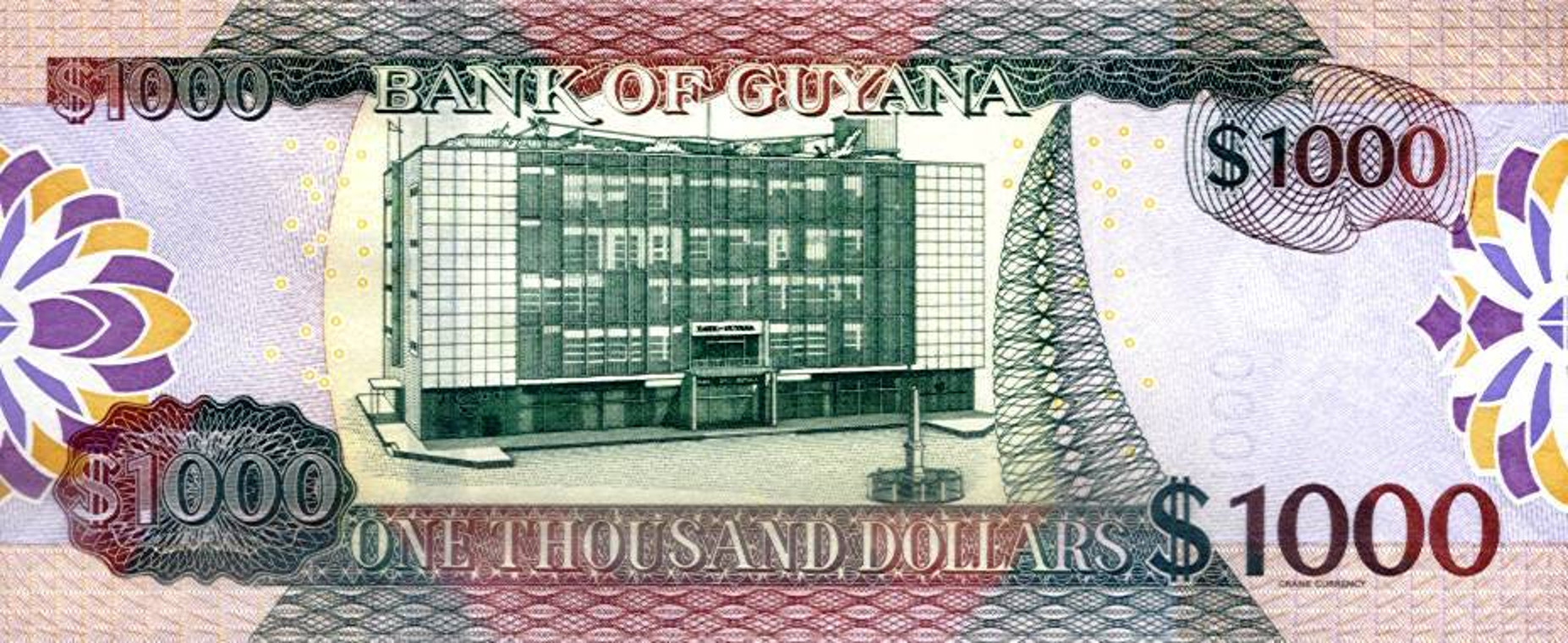 Guyana Enhanced Security 1 000 dollar Note B124a Confirmed Introduced Guyana Enhanced Security 1 000 dollar Note B124a Confirmed Introduced