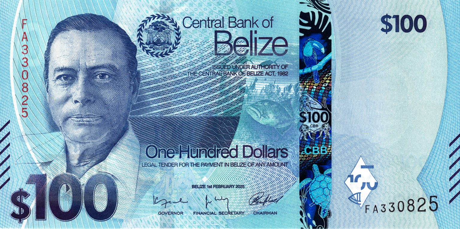 Belize new 100-dollar note (B336a) confirmed – BanknoteNews