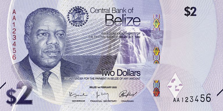 Belize new 2-dollar note (B331a) reported for introduction mid-2025 – BanknoteNews