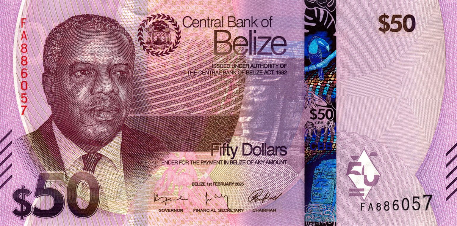 Belize new 50-dollar note (B335a) confirmed – BanknoteNews