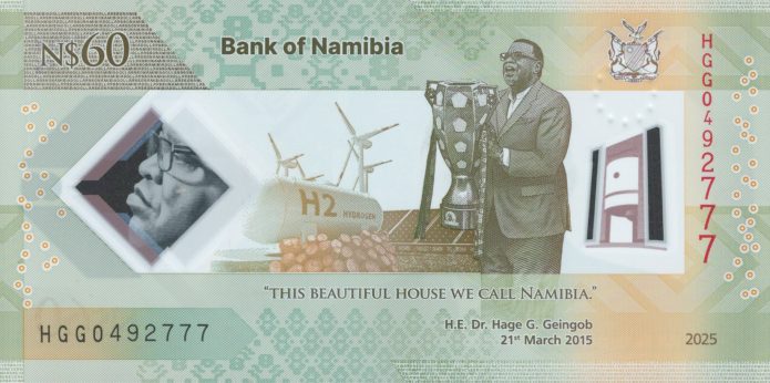 Namibia new 60-dollar commemorative note (B219a) confirmed introduced ...