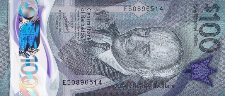 Barbados new signature title 100-dollar polymer note (B244c) confirmed ...