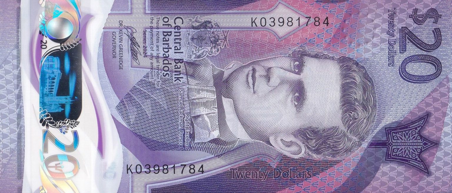 Barbados new signature title 20-dollar polymer note (B242c) confirmed ...
