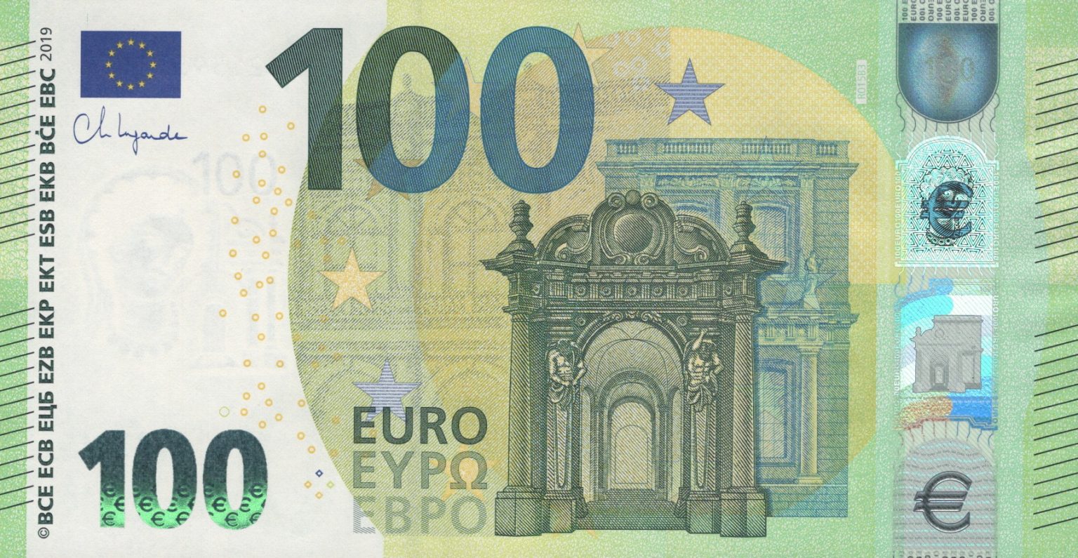 European Monetary Union new signature 100-euro note (B112r4) confirmed ...