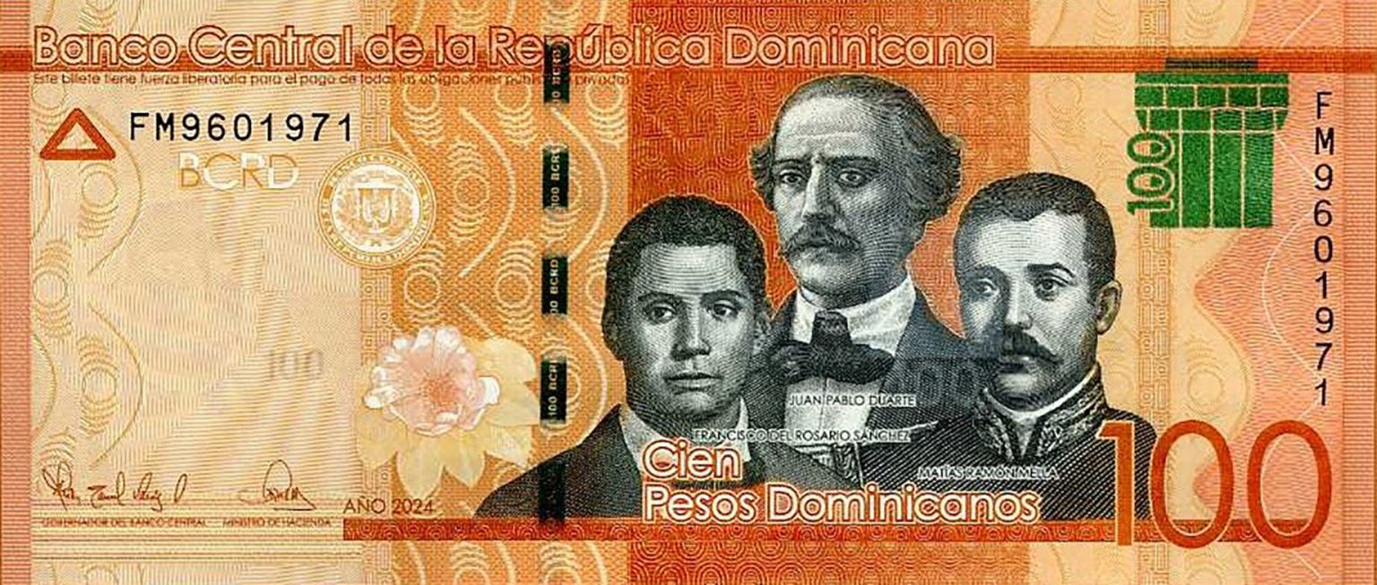 Dominican Republic new date (2024) 100-peso dominicano note (B728f ...