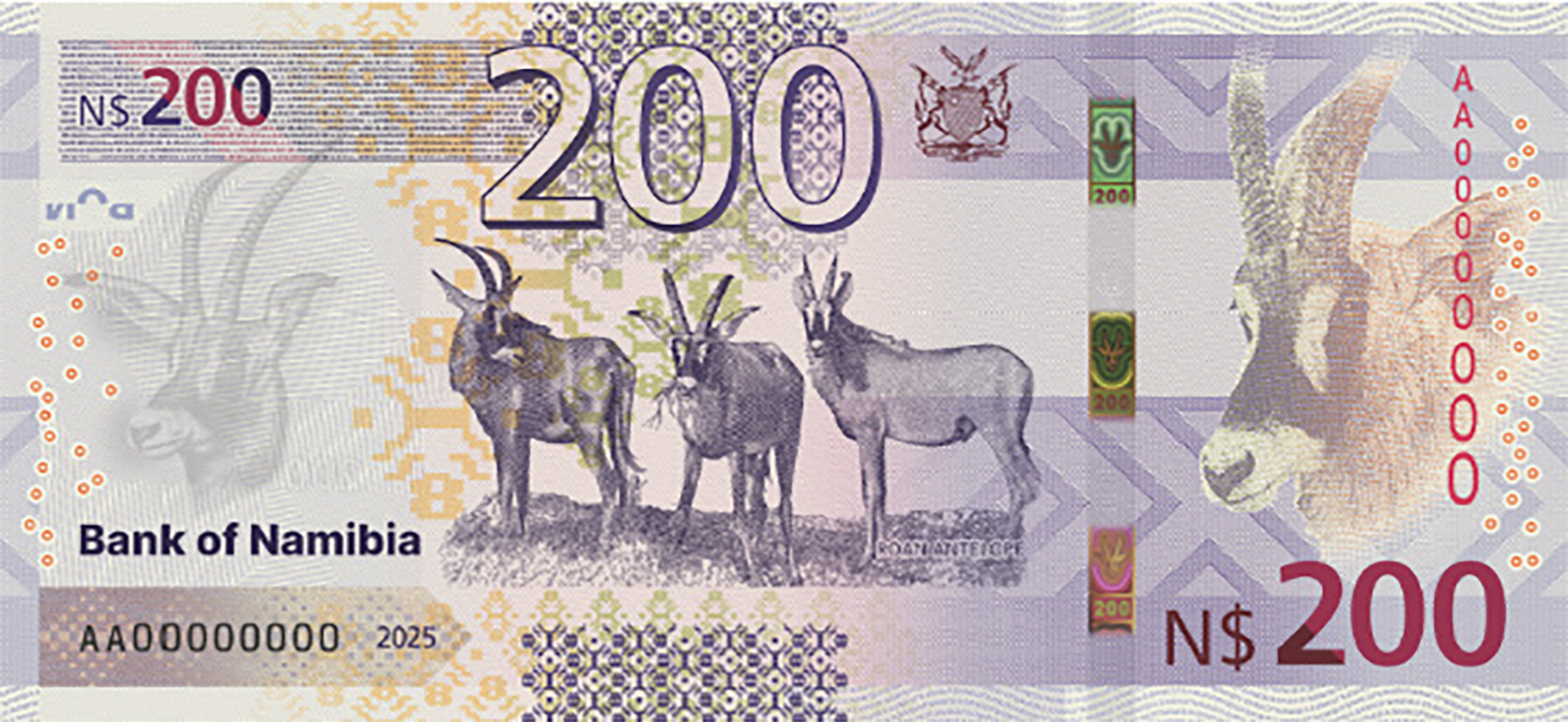 Namibia new 200-dollar note (B224a) reported for introduction August ...