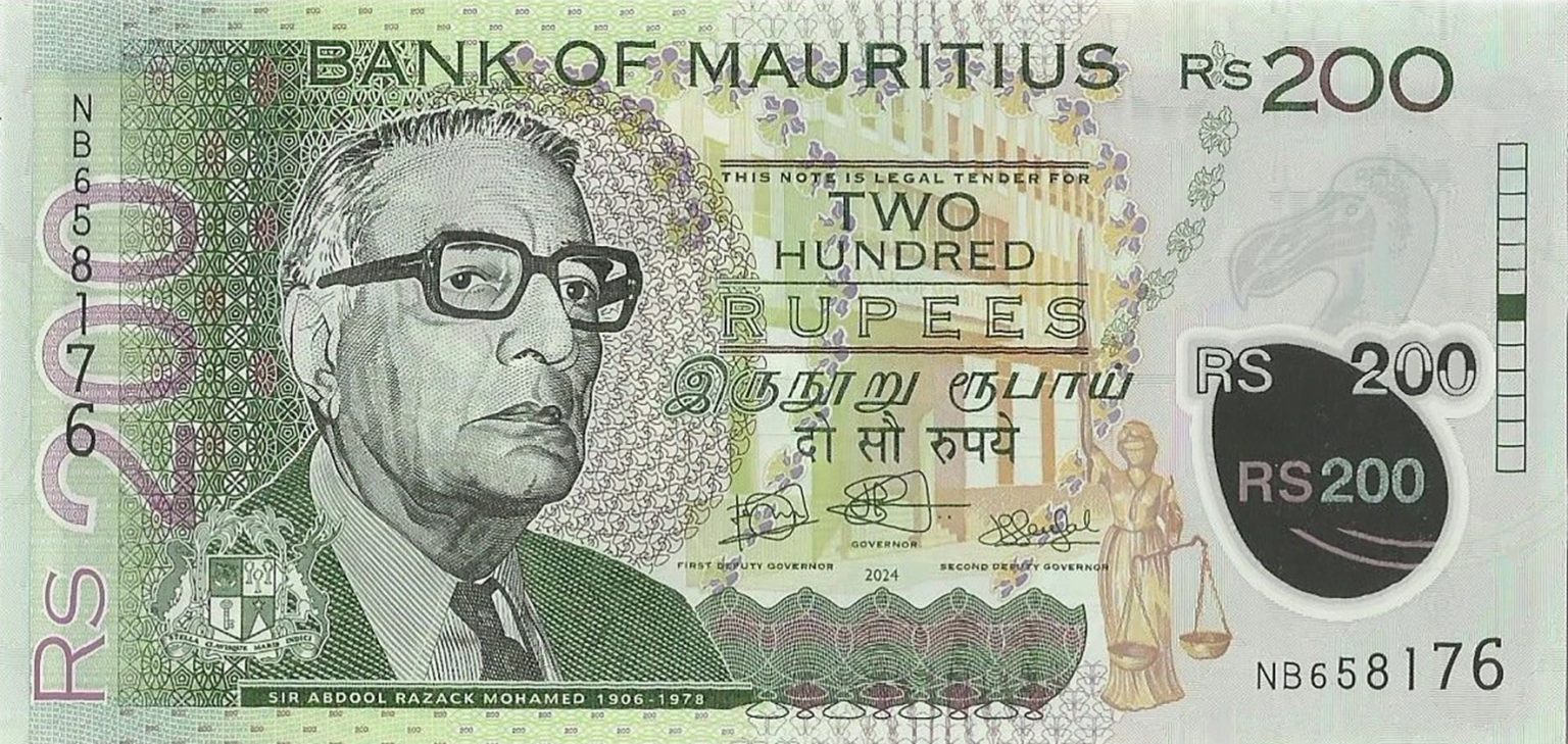 Mauritius new 200-rupee polymer note (B433a) confirmed – BanknoteNews