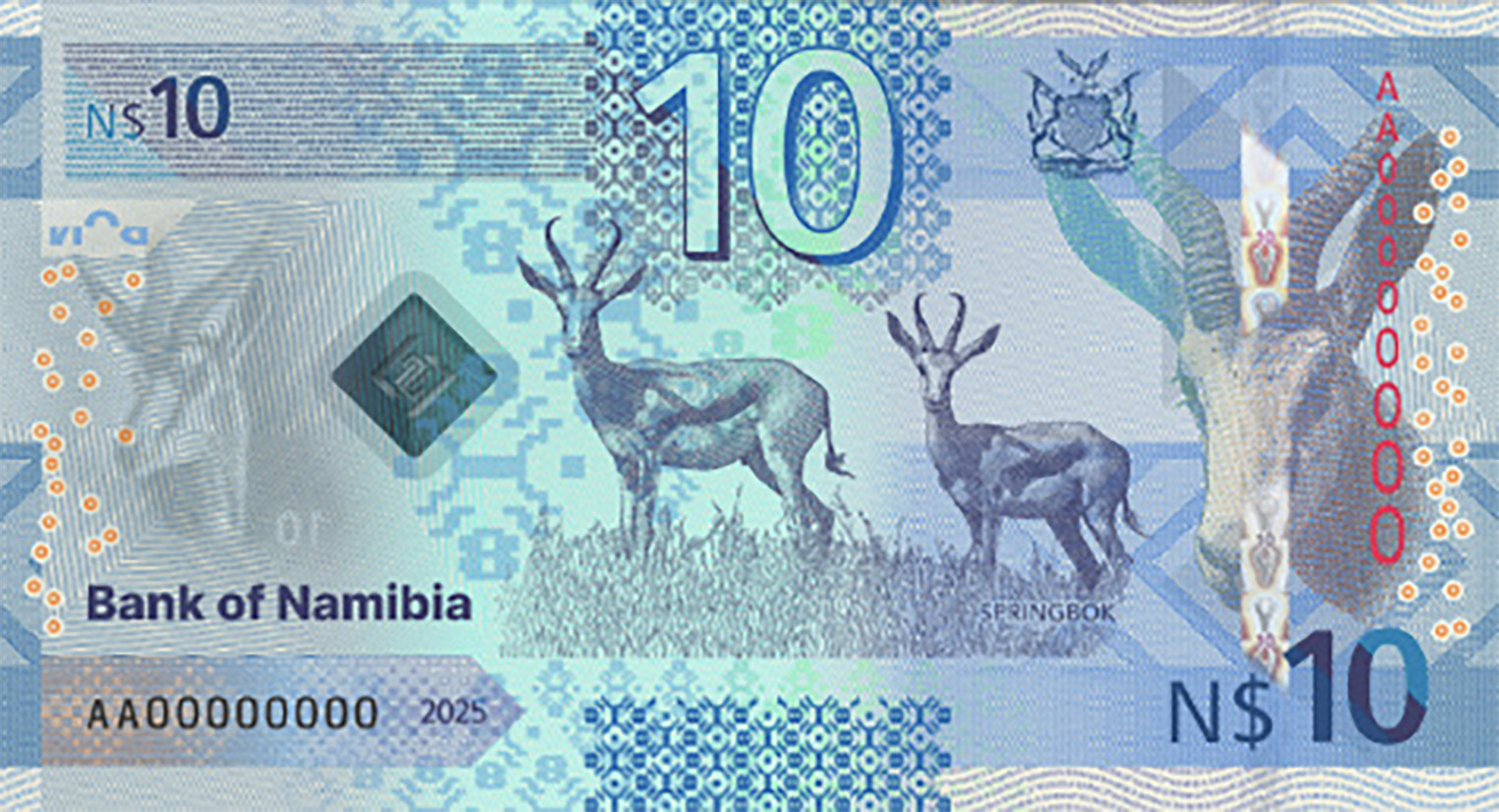 Namibia new 10-dollar note (B220a) reported for introduction August ...