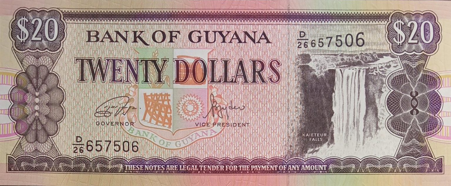 Guyana new signature 20-dollar note (B108j) confirmed – BanknoteNews