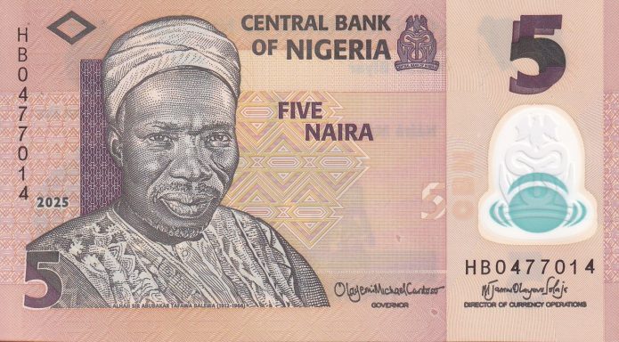 Nigeria new date (2025) 5-naira note (B234p) confirmed – BanknoteNews