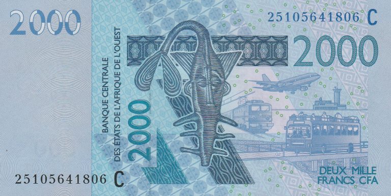 West African States (Burkina Faso) new date (2025) 2,000-franc note ...
