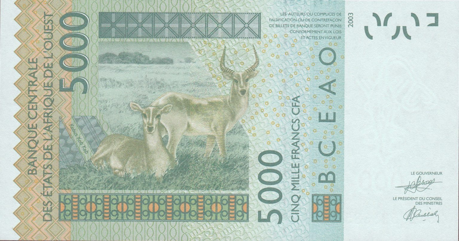 West African States (Burkina Faso) new date (2025) 5,000-franc note ...