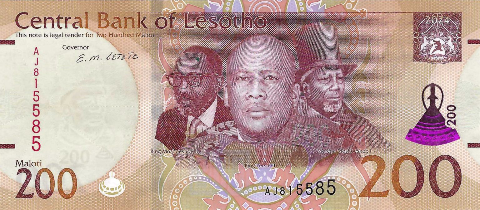 Lesotho new sig/date (2024) 200-loti note (B231b) confirmed – BanknoteNews